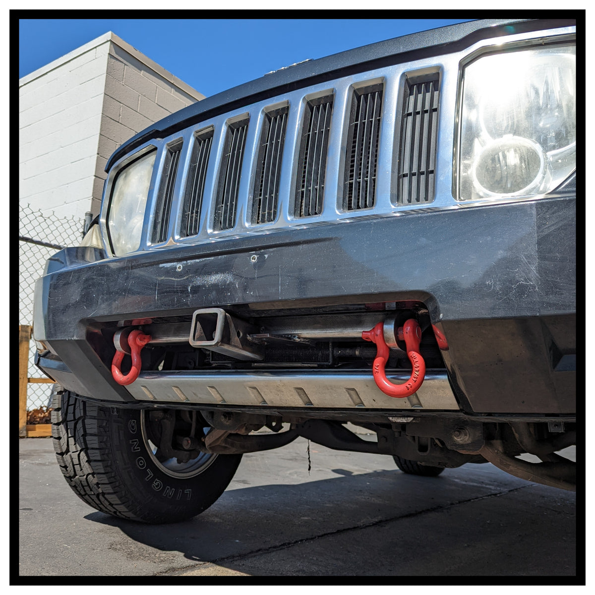 Jeep Liberty KK 2008 2012 Front Hitch Receiver w Shackle Tab HK Offroad